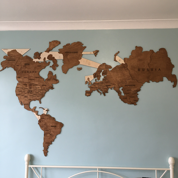 Wooden Wall Map